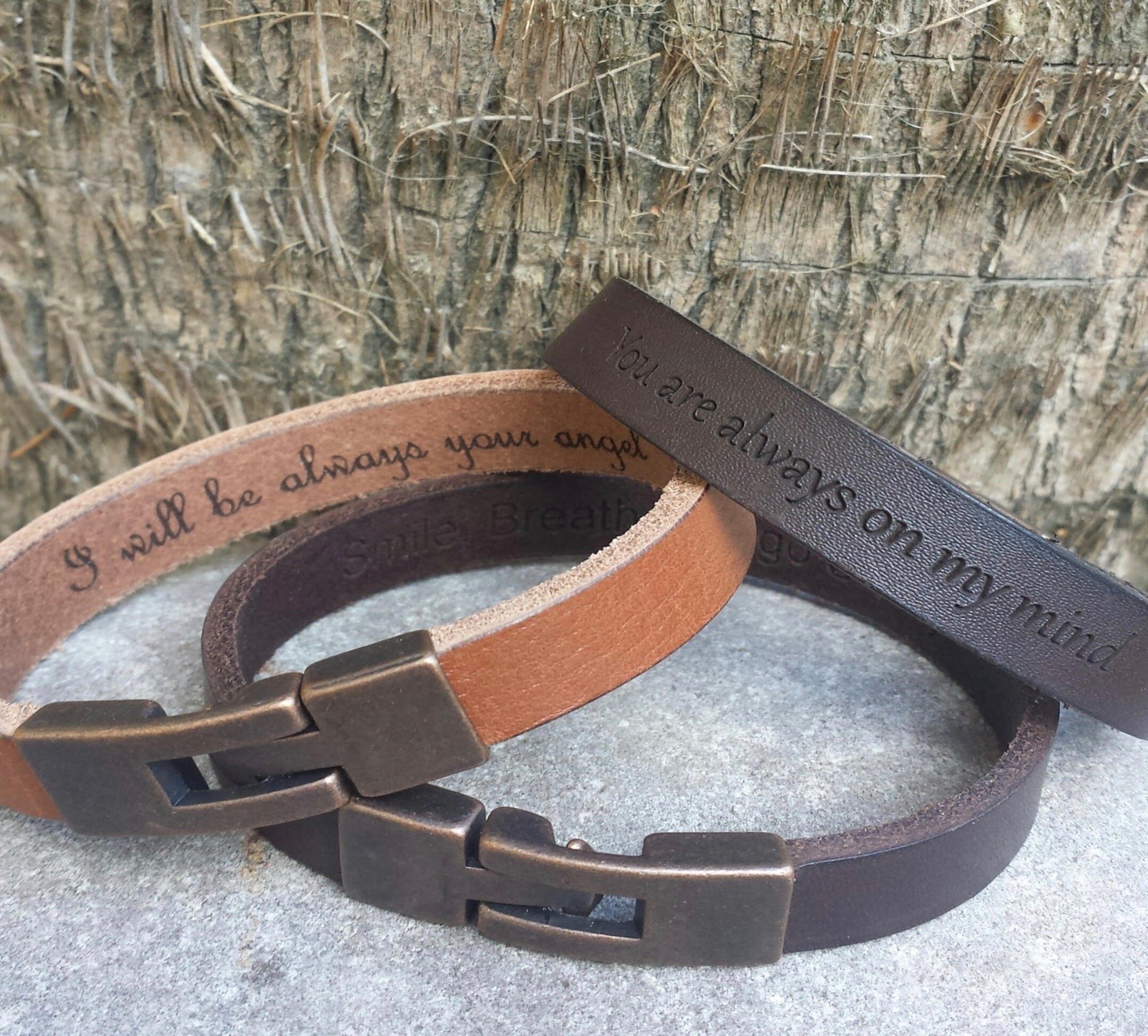 Custom Men's Leather Bracelet, Unisex Bracelet – BraceBelovedMen